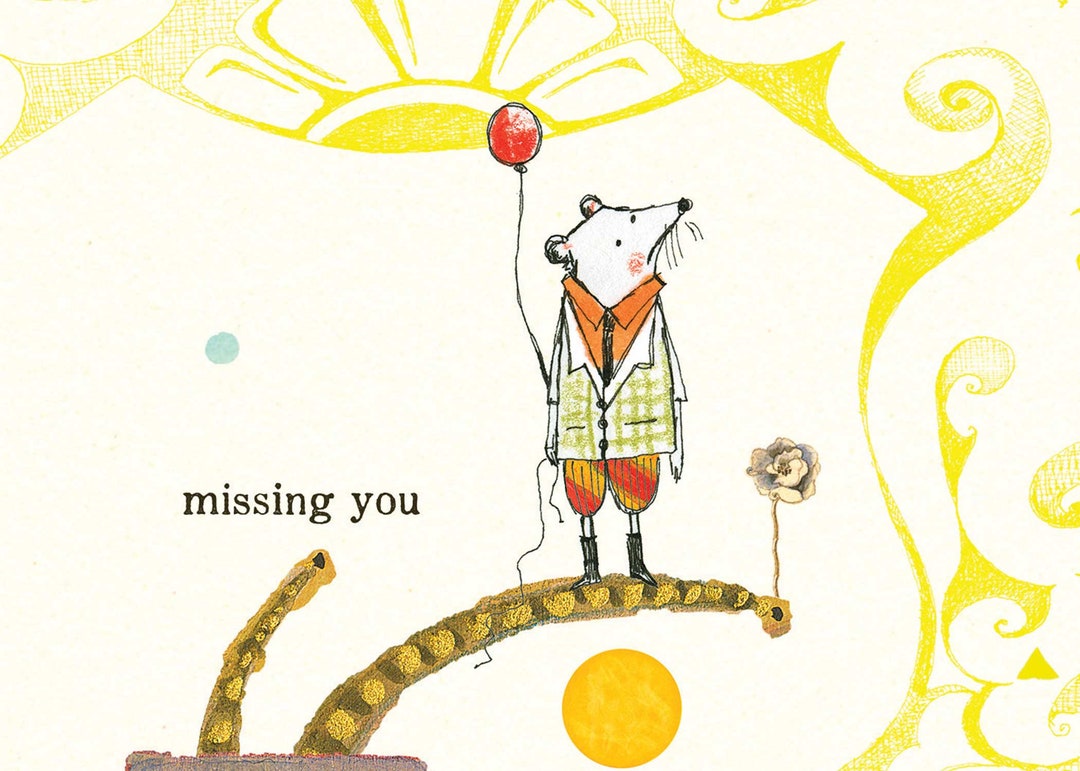 Sacredbee Postcard Missing You Mouse - Etsy