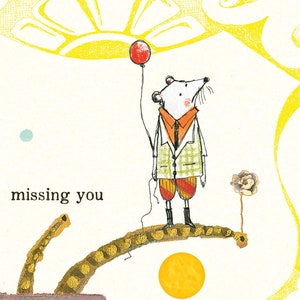 Sacredbee Postcard Missing You Mouse - Etsy