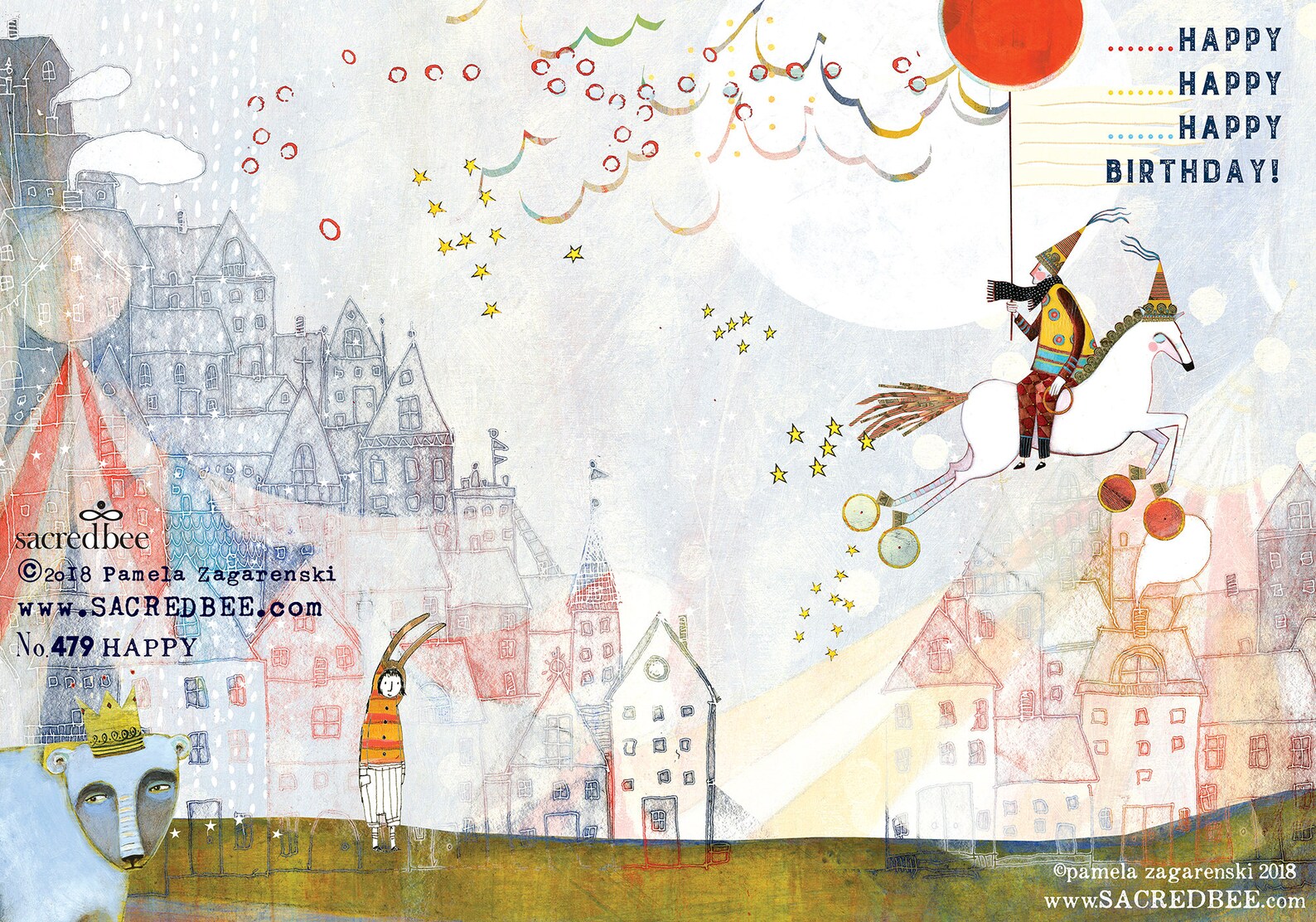 Sacredbee Card 479 Happy | Etsy