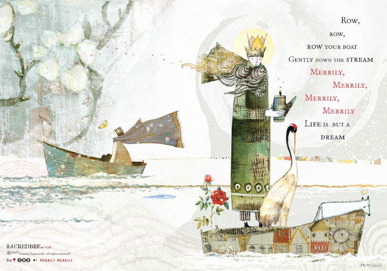 Sacredbee Card 399 Merrily Merrily - Etsy