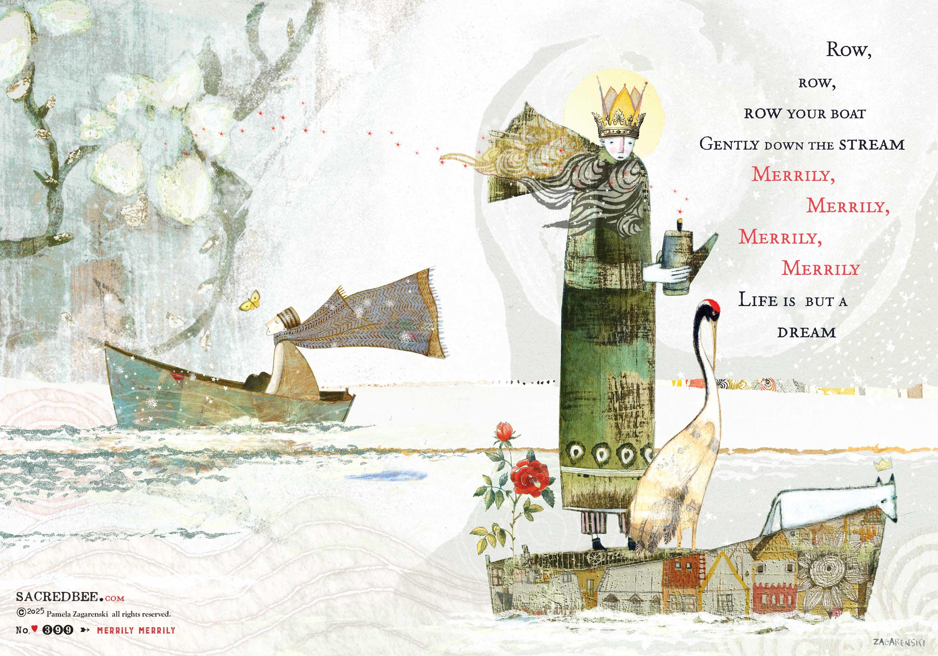 Sacredbee Card 399 Merrily Merrily - Etsy