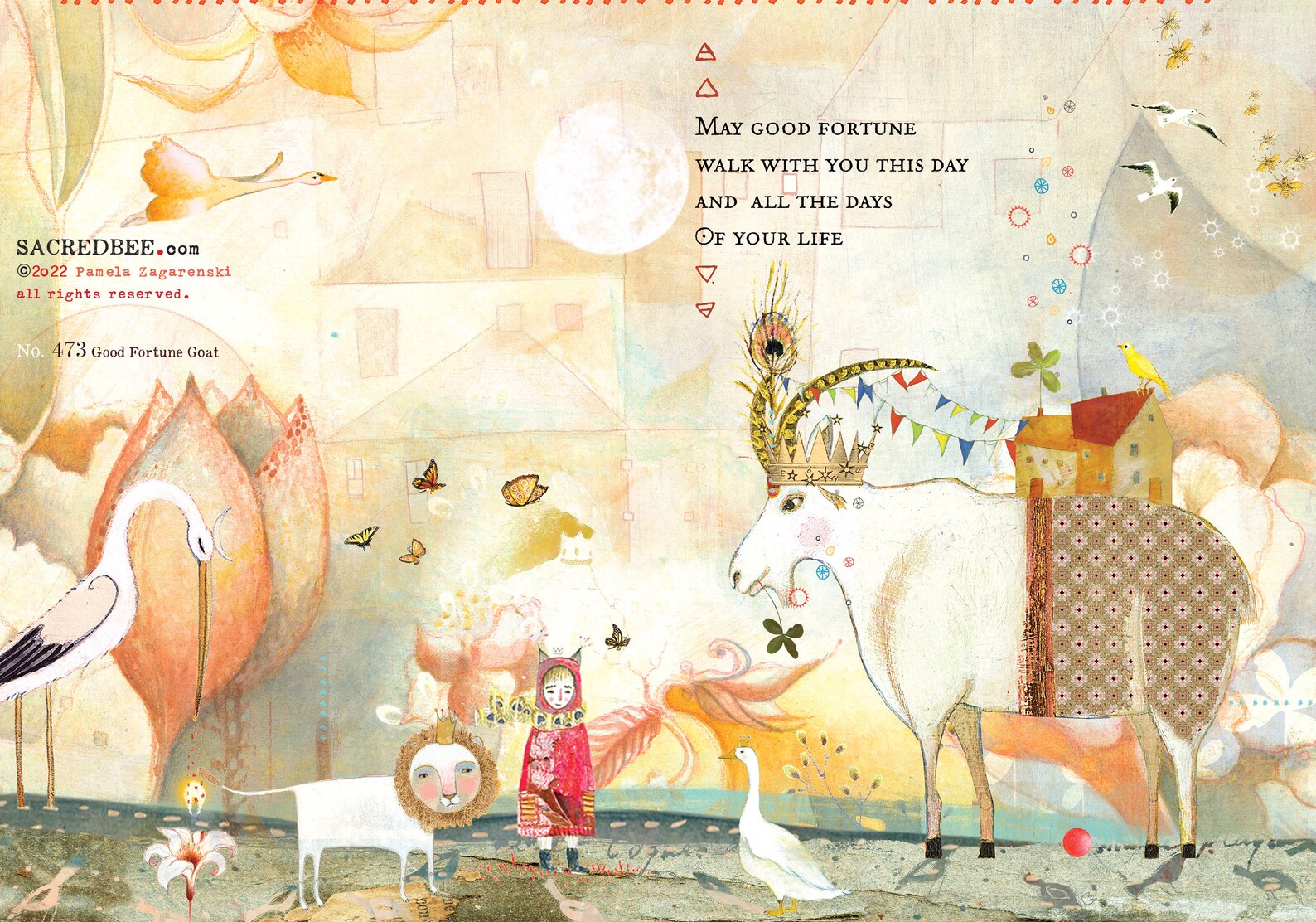 Sacredbee Card 473 * Good Fortune Goat - Etsy