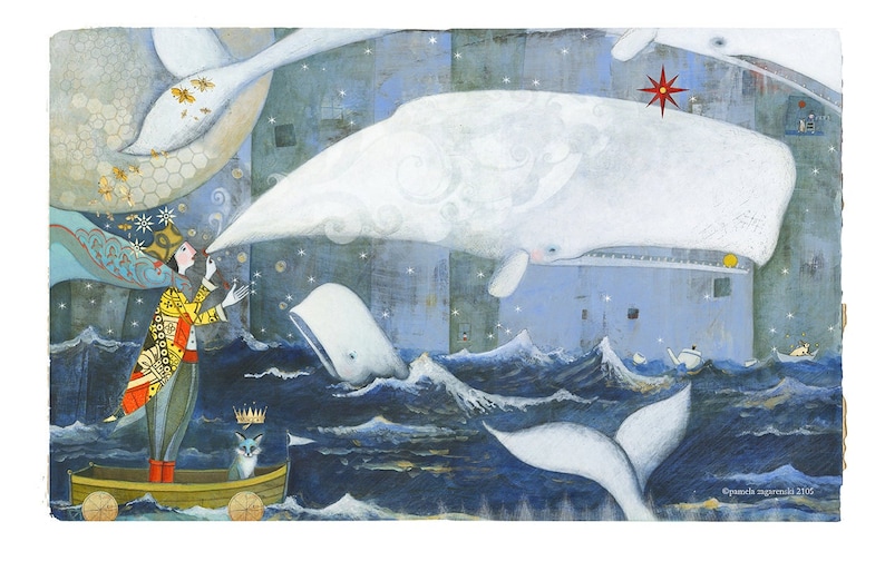Sacredbee Pamela Zagarenski Print - WHALES From THE WHISPER - Archival ...