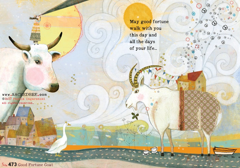 Sacredbee Card 473 Good Fortune Goat | Etsy