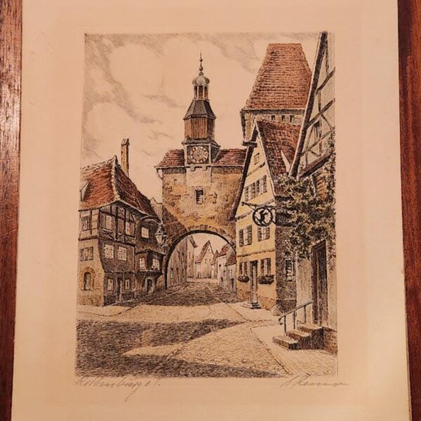 Hand Colored Etching - Etsy