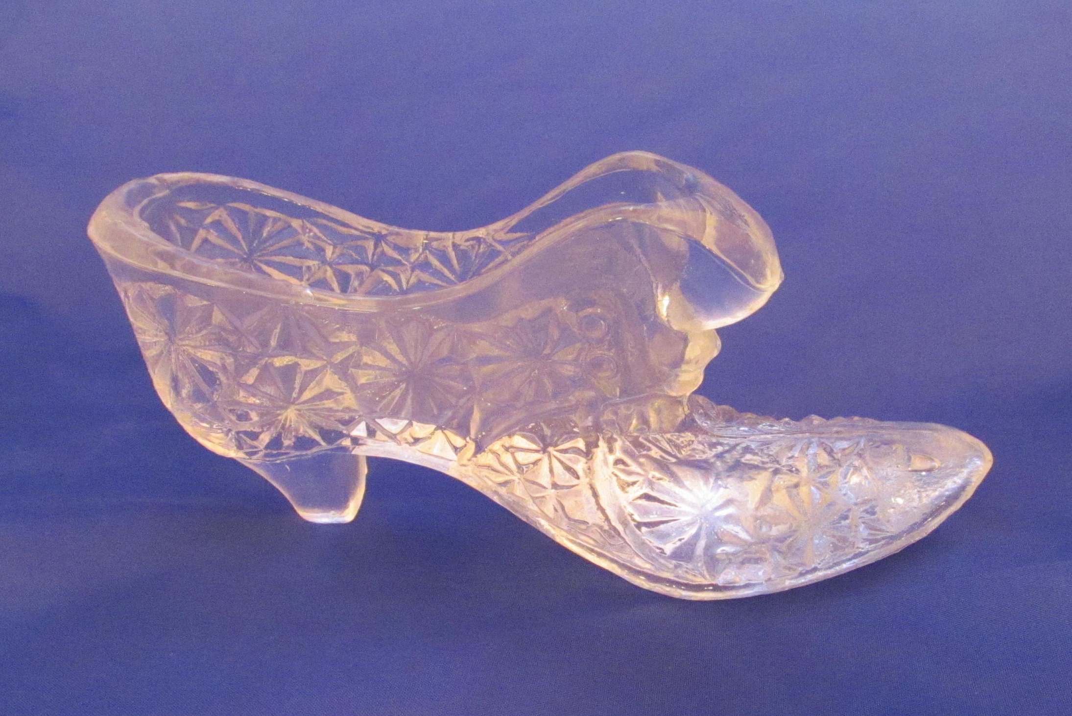 Clear Glass Shoe, Daisy Pattern - Etsy