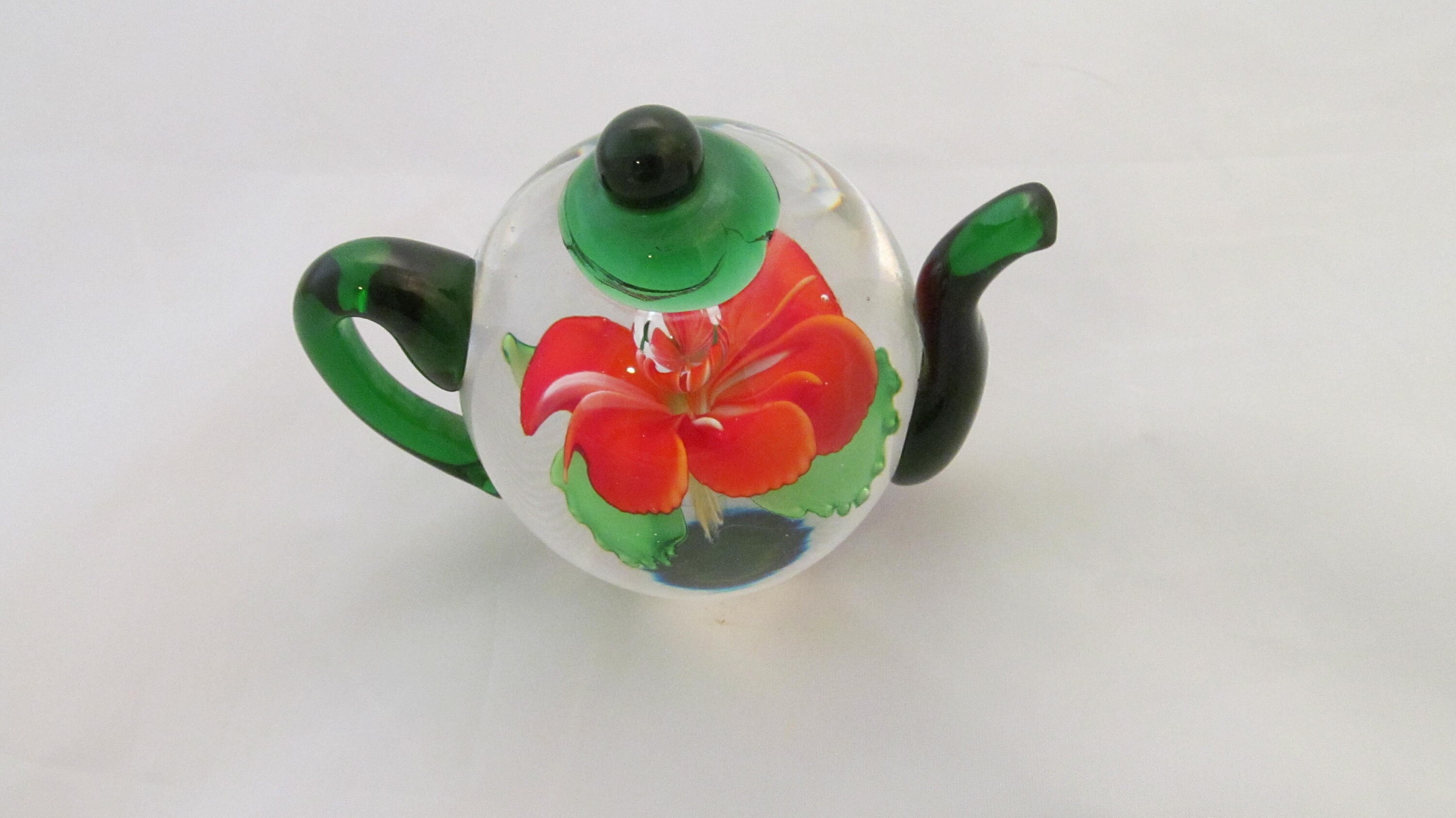 Vintage Glass Teapot Paperweight, Dynasty Gallery Heirloom Collectibles ...