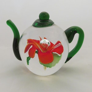 Vintage Glass Teapot Paperweight, Dynasty Gallery Heirloom Collectibles ...