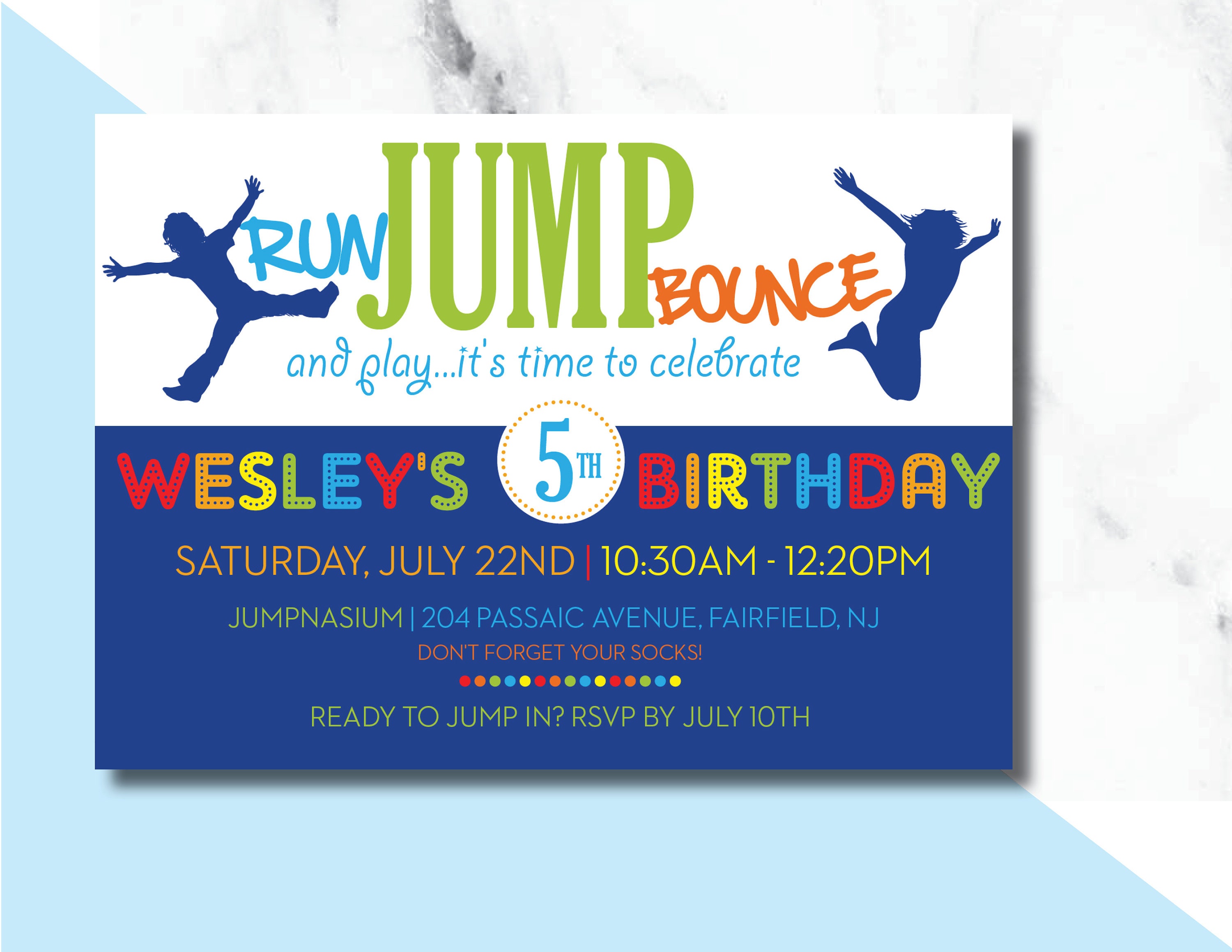 Jumping/ Bouncing Birthday Party Invitations - Etsy