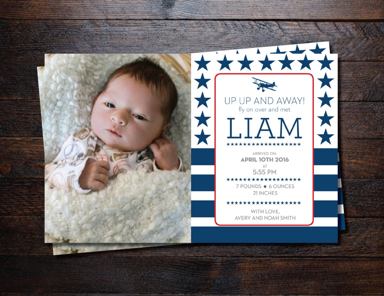 Airplane Birth Announcements/ Plane Announcements/ Birth - Etsy UK