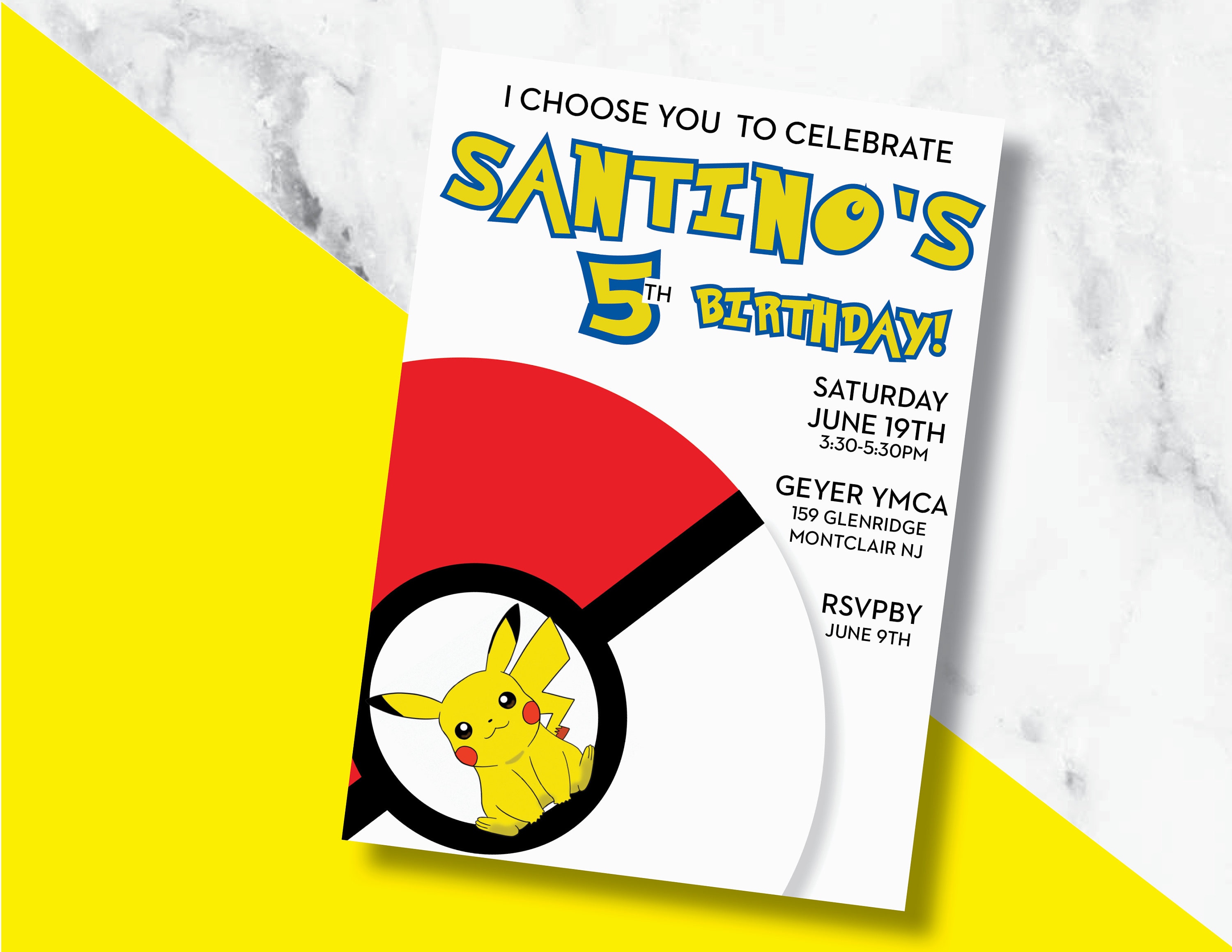 Pokemon Birthday Invitations/ Pokemon/ Pokemon Birthday/ Pikachu - Etsy
