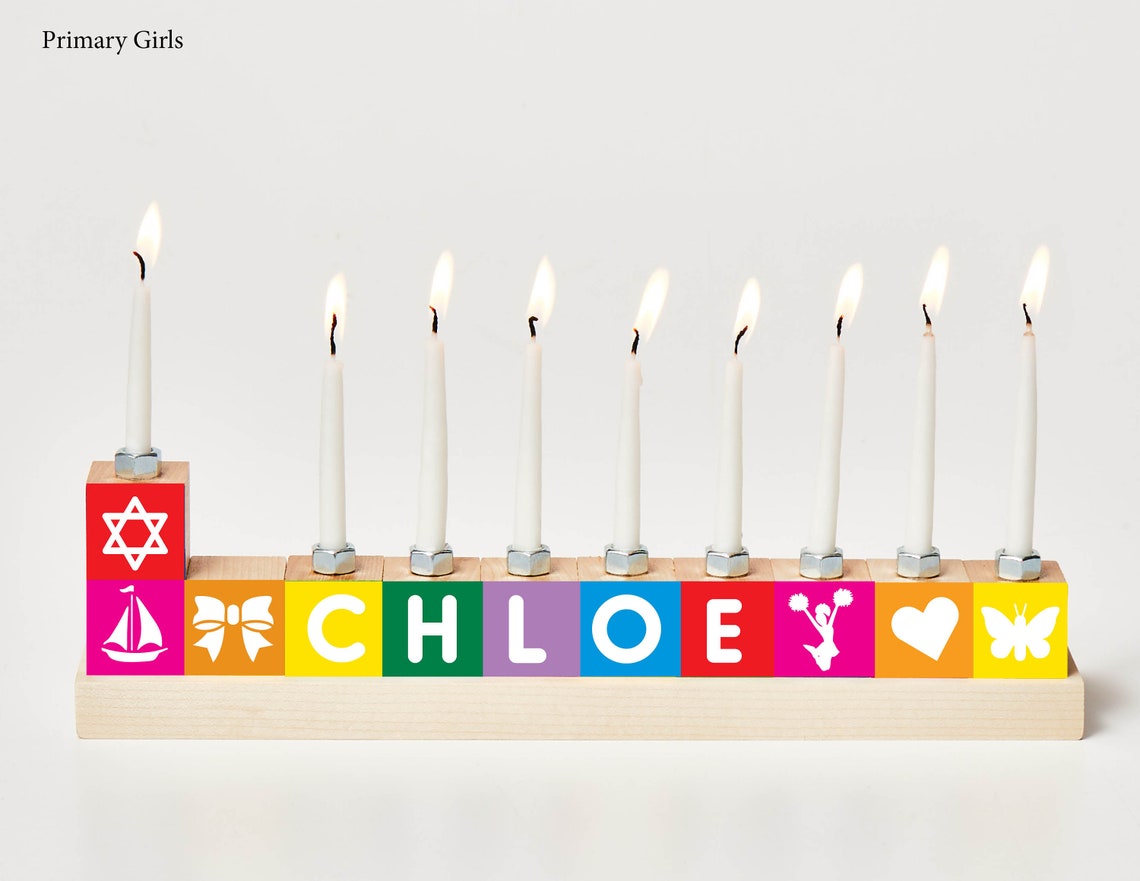 Children Menorah Children's Personalized Wood Block - Etsy