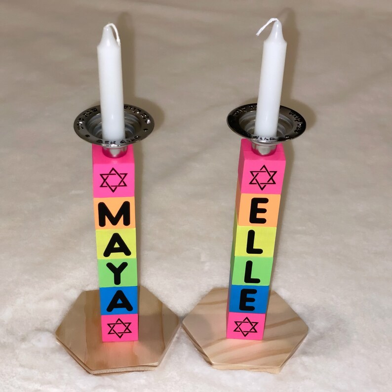 Personalized Kids' Shabbat Candlestick - A Special Touch for Little ...