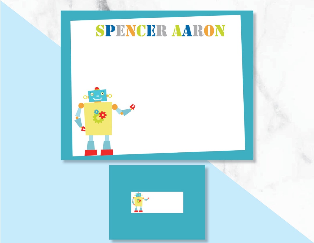 Robot Thank You Cards/ Robots Stationery - Etsy