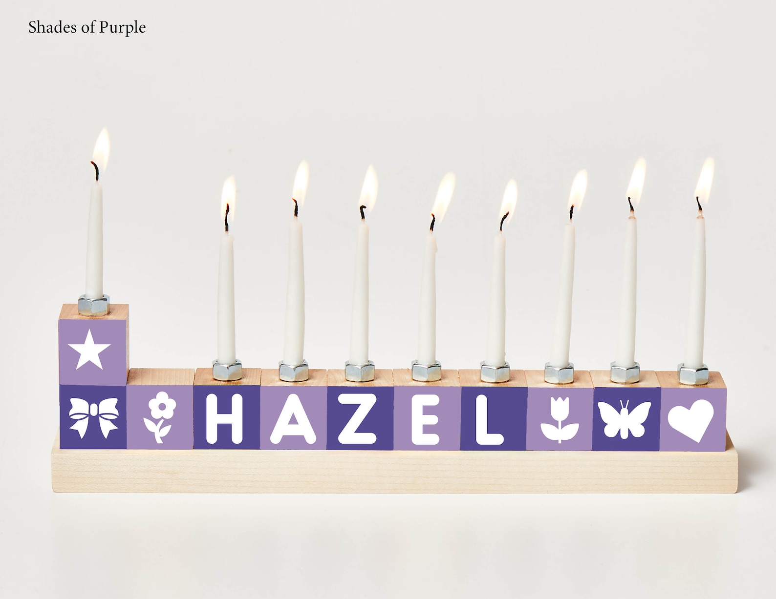 Children Menorah Children's Personalized Wood Block | Etsy