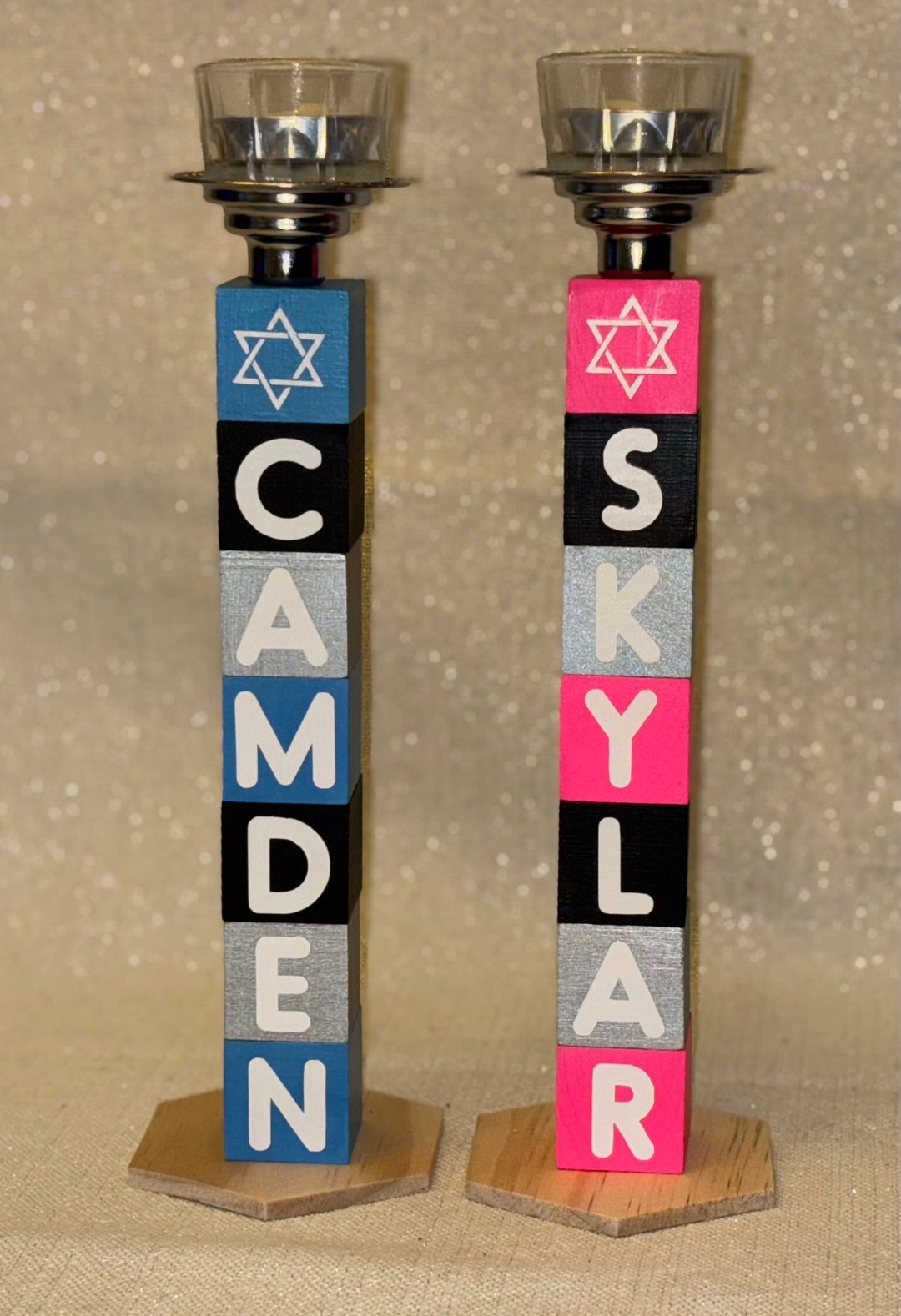 Personalized Kids' Shabbat Candlestick - A Special Touch for Little ...