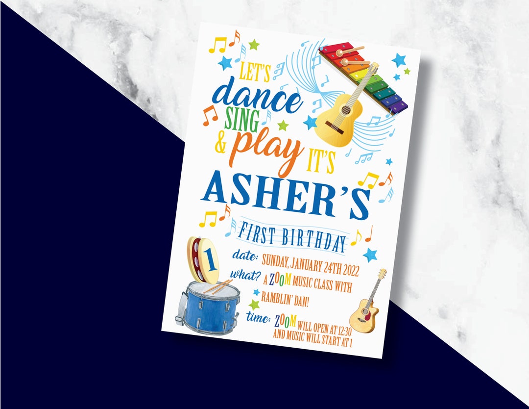 Music Birthday Invitations/ Music Theme Birthday Invitations/ Arts and ...