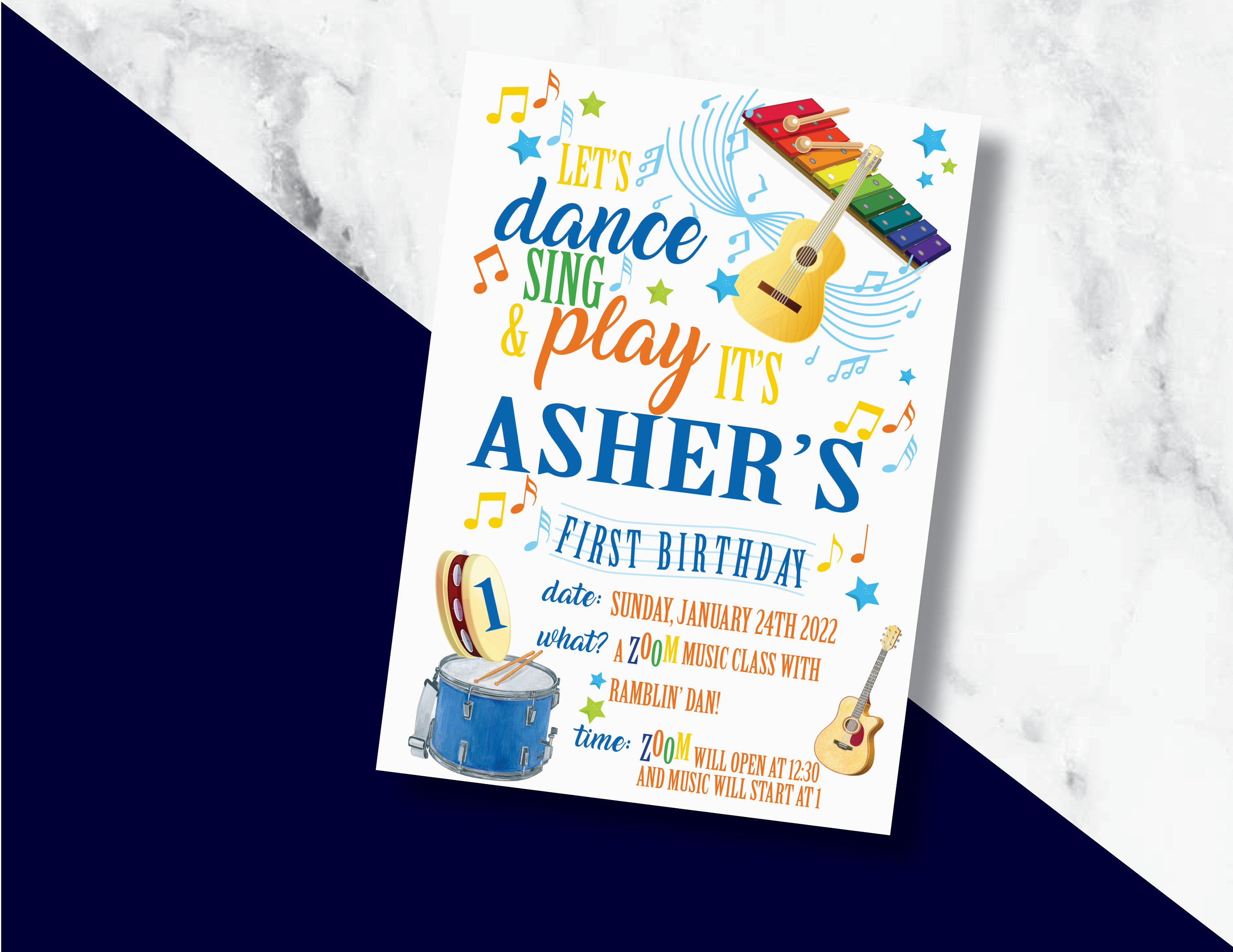 Music Birthday Invitations/ Music Theme Birthday Invitations/ Arts and ...