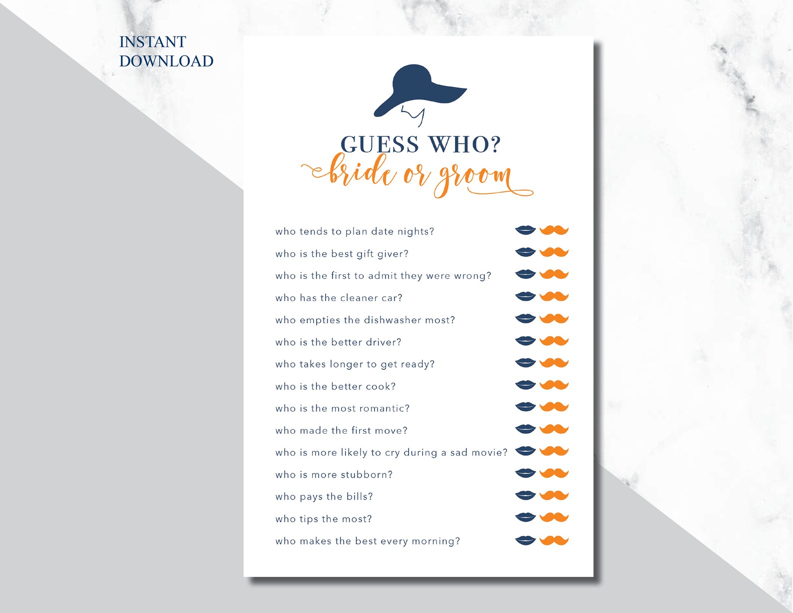 Bride or Groom Guess Who Game/ Bridal Shower Games - Etsy