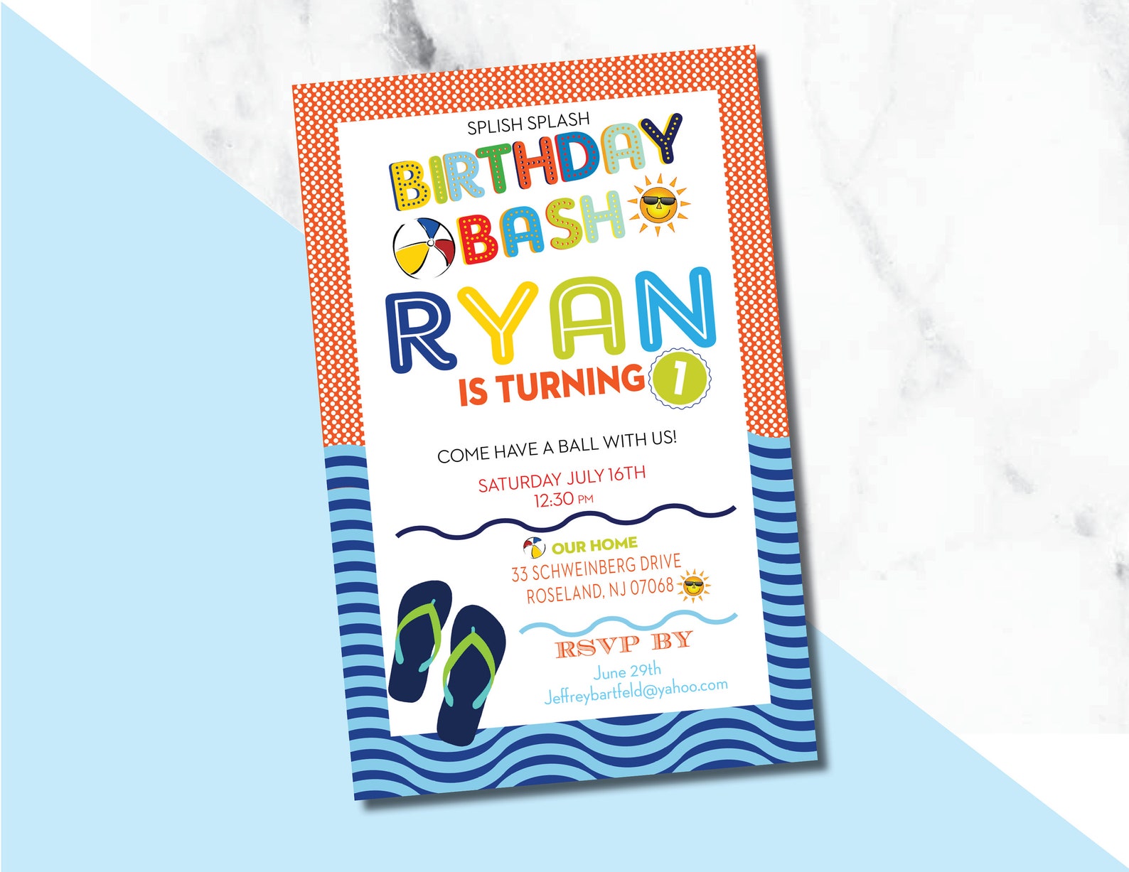 Summer Birthday Invitations/ Beach Birthday Invitations - Etsy