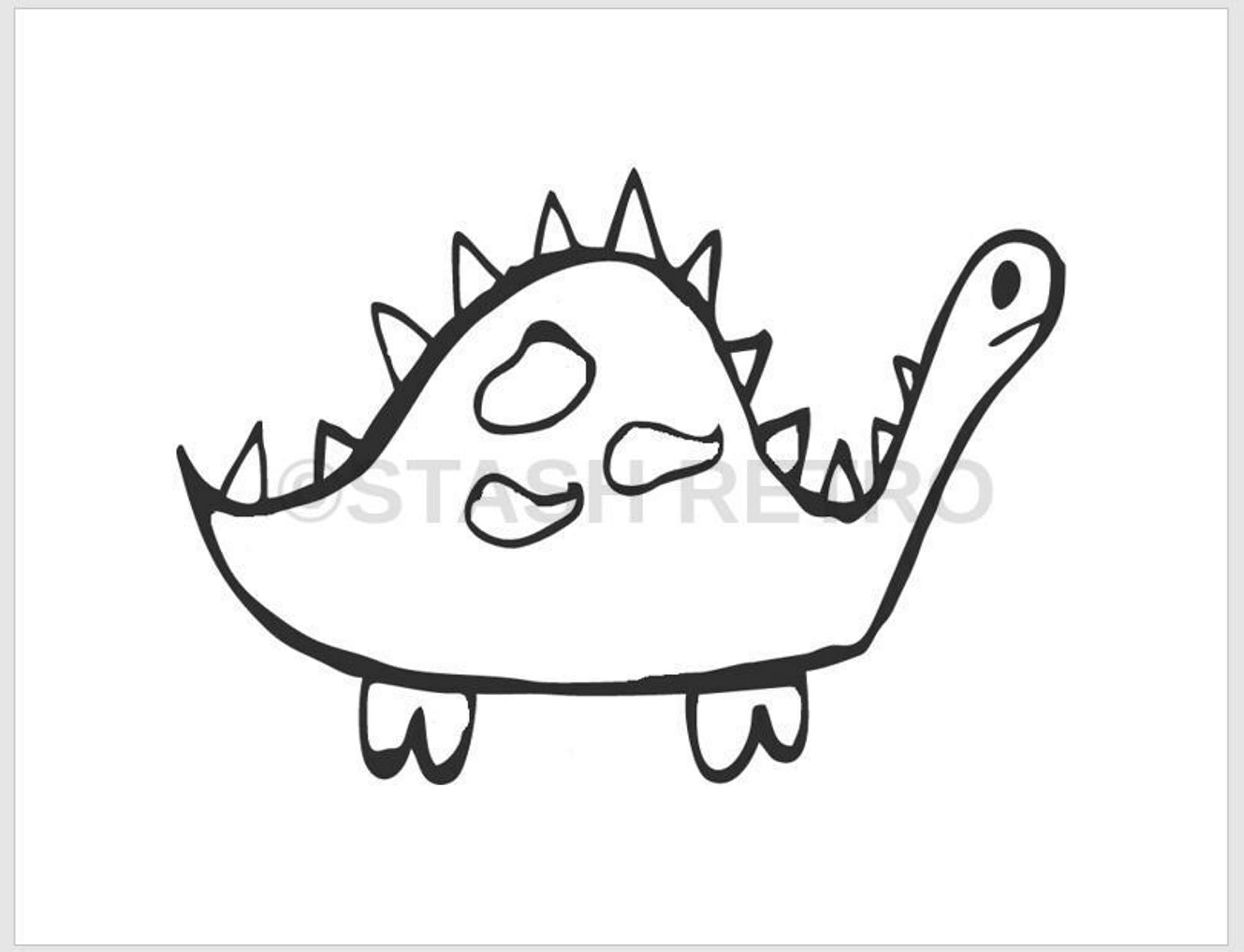 6 Cute and Funny Dinosaur Coloring Pages for Kids, Birthday Party, Stay ...
