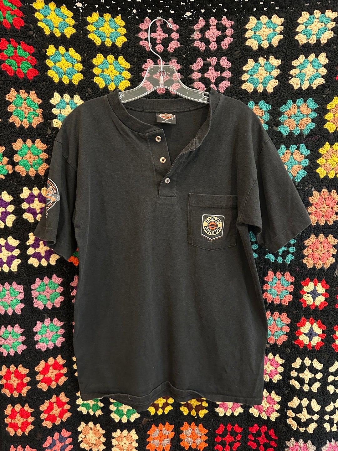 Vintage 90s Harley Davidson Henley Manufacturing Plant Shirt - Etsy