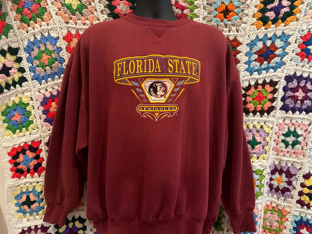 Vintage 90s Embroidered Florida State University, Seminoles FSU Sweater ...