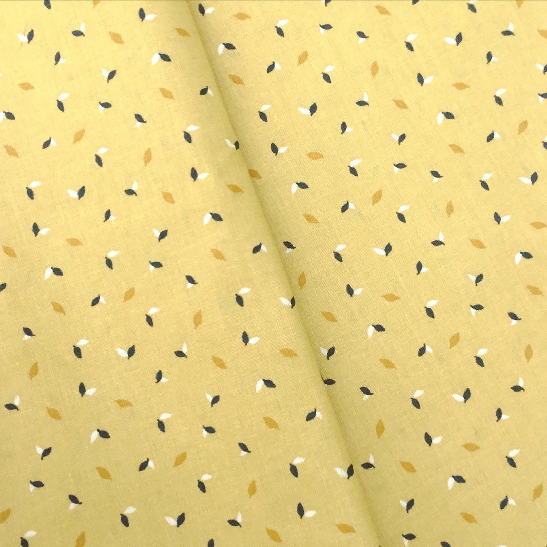 Mustard Yellow White Flowers 100% Cotton 150cm Quality Quilting Crafts ...
