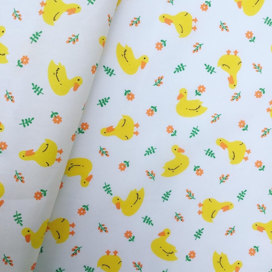 Fun Cute Flowers and Yellow Ducks Ducky Rubber Duck Children 100% ...