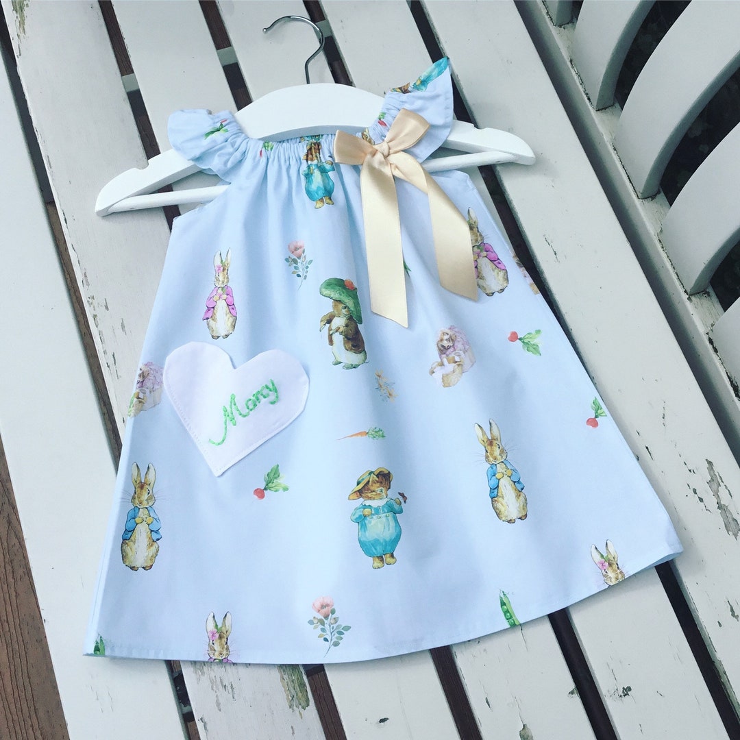 Exclusive! Peter Rabbit Baby Toddler Little Girl Dress 100% Cotton Duck ...