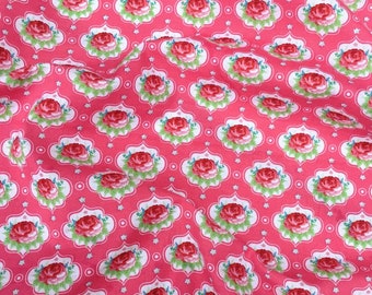 Red Rose Fabric | Etsy