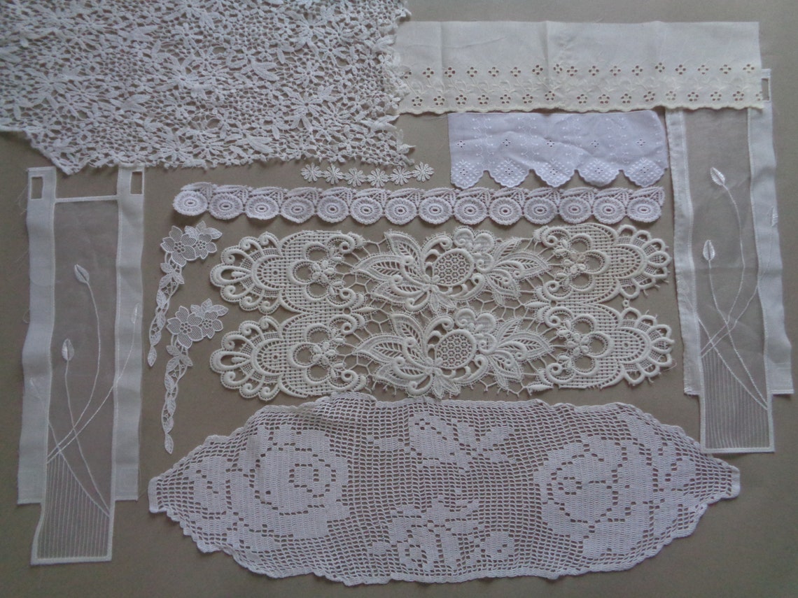 Vintage Lace Scraps Junk Journal Ephemera Kit Assorted Lace - Etsy