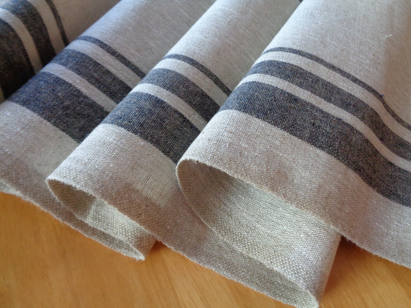 Striped Linen Flax Table Runner 19x 60 Rough Linen - Etsy