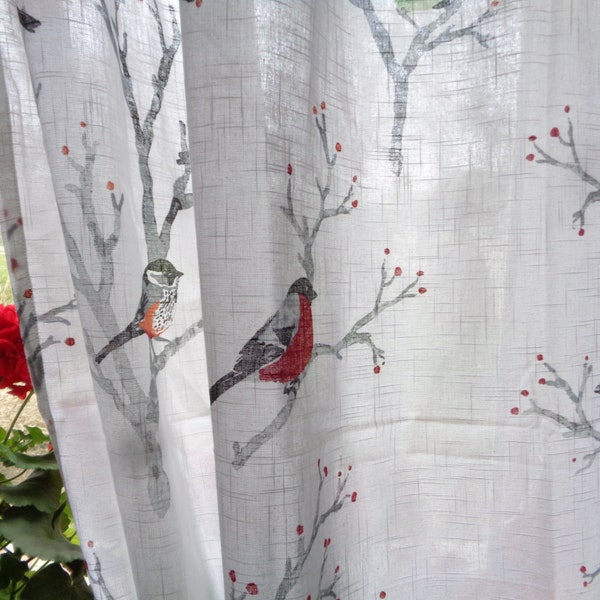 Bird Print Curtains - Etsy