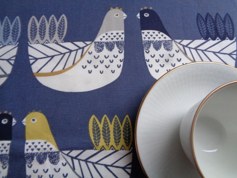 Bird Print Tablecloth, Heavyweight Cotton W 54" - Etsy