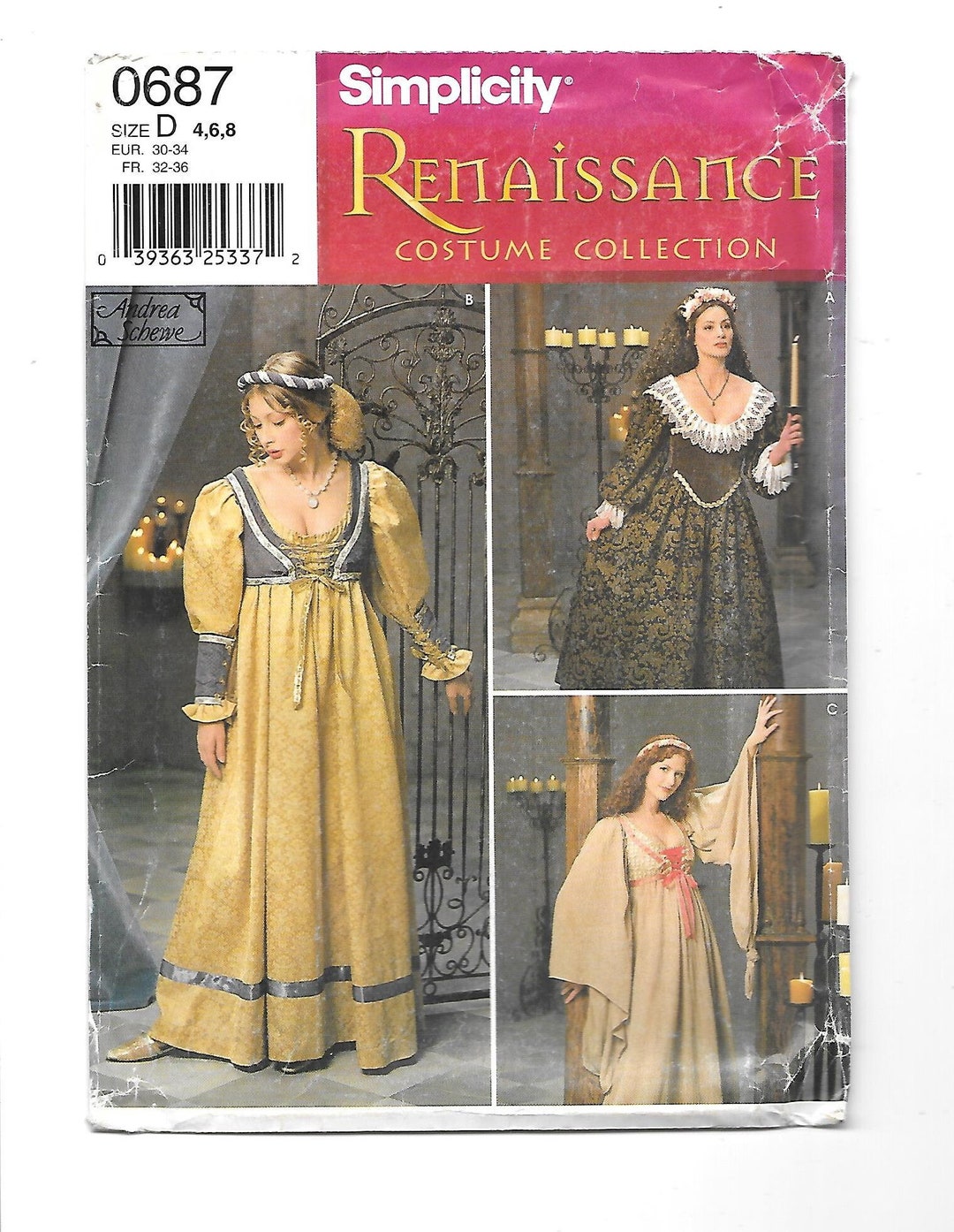 Renaissance Costume Sewing Pattern Simplicity 0687 Renaissance Dress ...