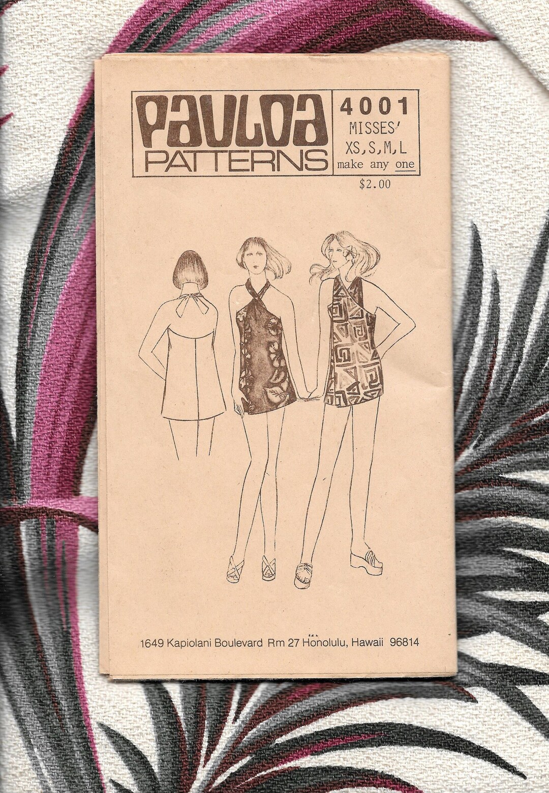 1970s Mini Halter DRESS or Swimsuit COVER-UP ~ Vintage Hawaii Sewing ...