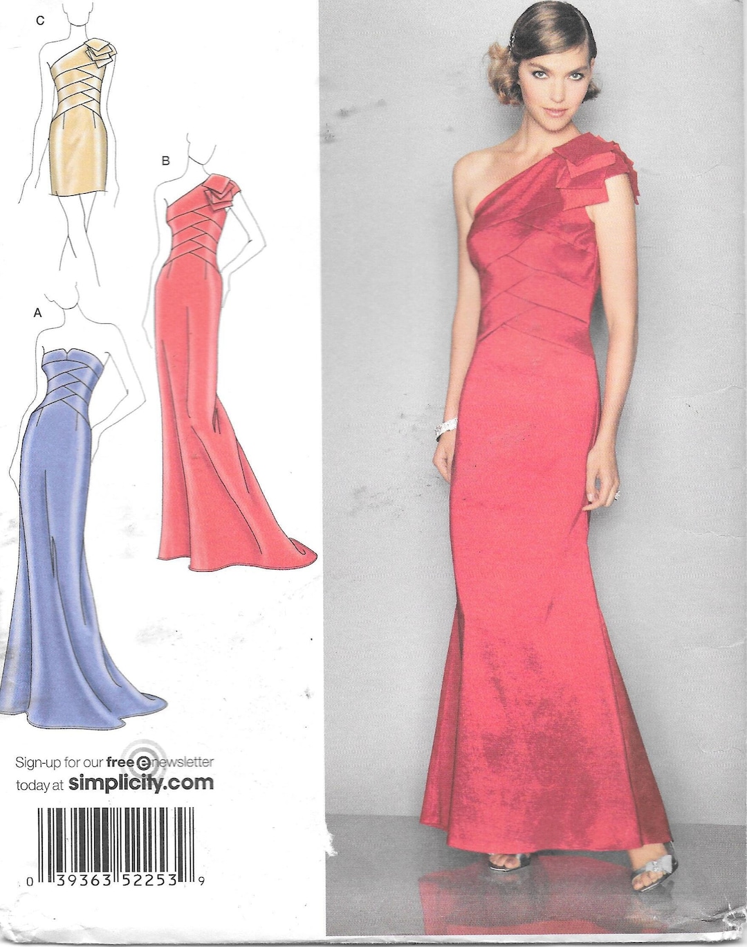 Evening DRESS Sewing Pattern by Designer JESSICA Mcclintock Fitted Long ...