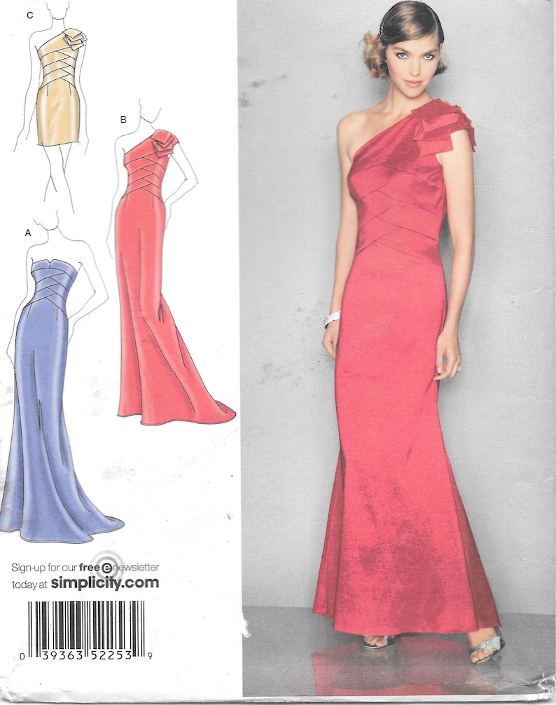 Evening DRESS Sewing Pattern by Designer JESSICA Mcclintock Fitted Long ...