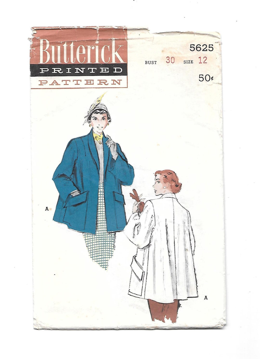 1950s Swing Coat Jacket Vintage Sewing Pattern Butterick - Etsy