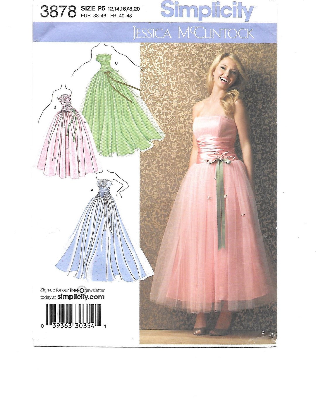 Jessica Mcclintock EVENING DRESS Sewing Pattern Sz 12 20 Special ...