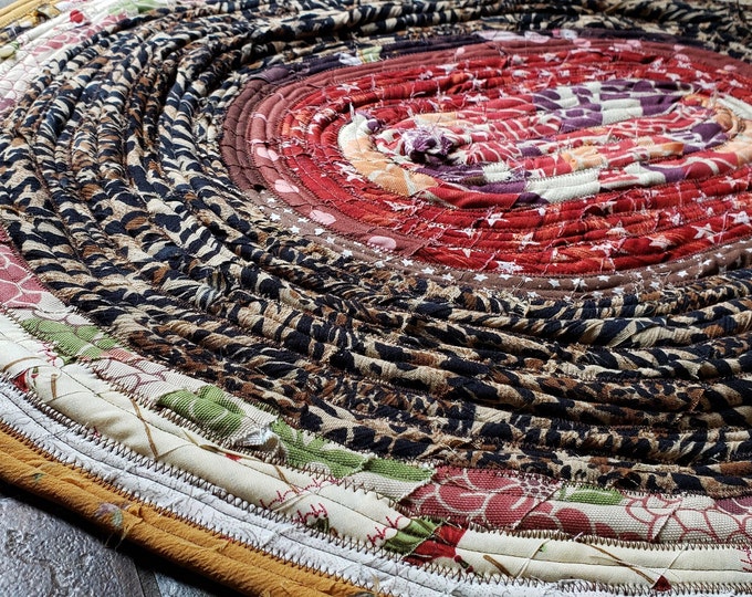 Brown Rustic Farmhouse Cottage Style Upcycled Fabric Scraps | Etsy