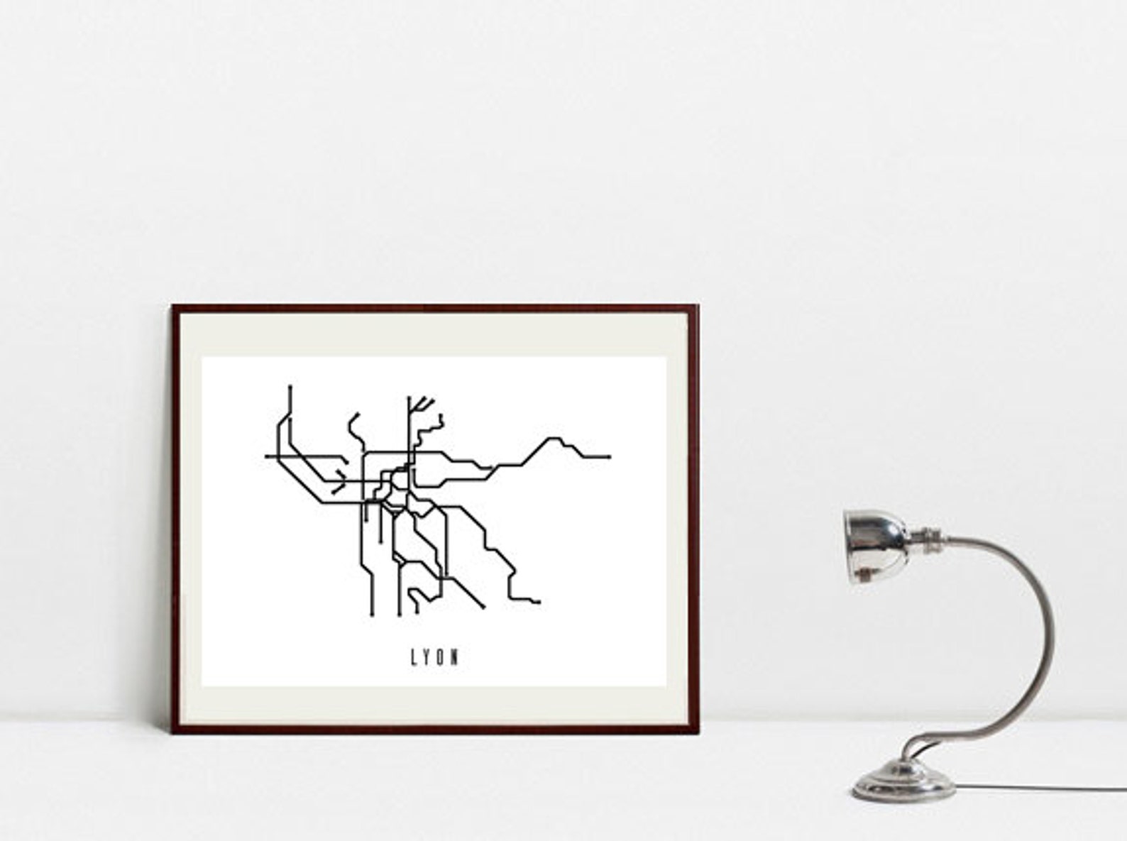 Lyon Metro Map Black and White Art Print Digital Download Art Print - Etsy