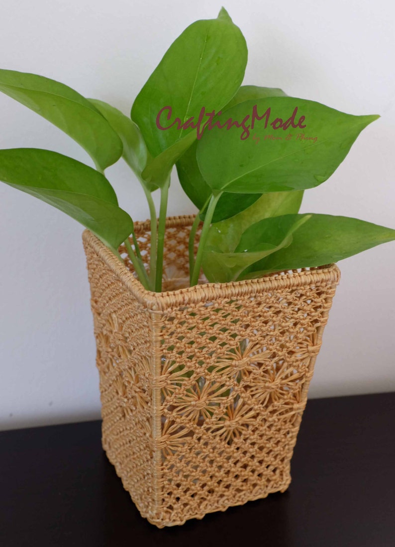 Basket ,small Size, Macrame, Weaving Basket, Square Shape,handmade ...