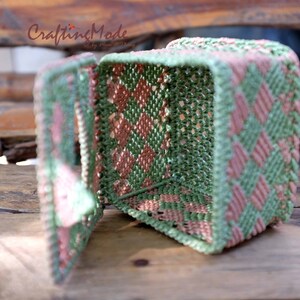 Macrame,box,tissue Box Cover ,handmade,basket,natural,dirty Pink and ...