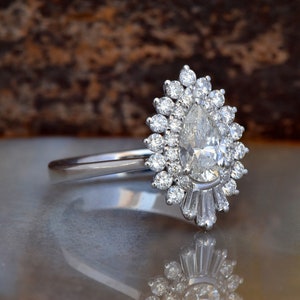 Ballerina Ring Gatsby Ring Vintage Style Diamond Engagement - Etsy