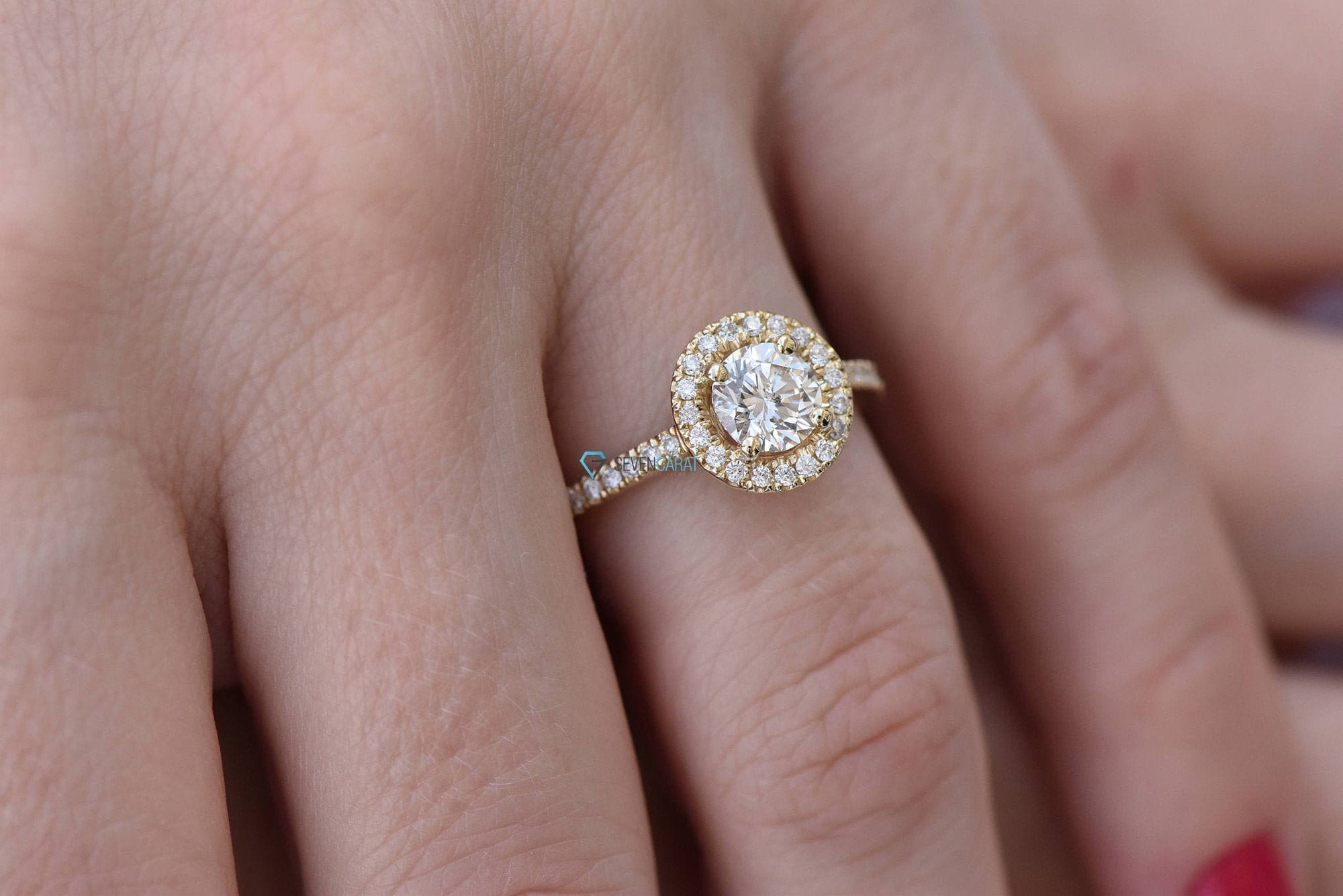 Halo Wedding Ring-diamond Engagement Ring-solid Gold | Etsy