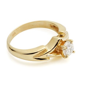 1 Carat Diamond Engagement Ring-solitaire Ring-gold Ring -art Deco ...