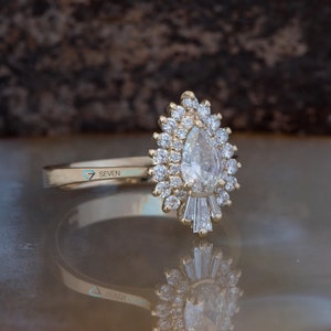 Vintage Style Diamond Engagement Ring, Gatsby Ring, 1.5 Carat Diamond ...