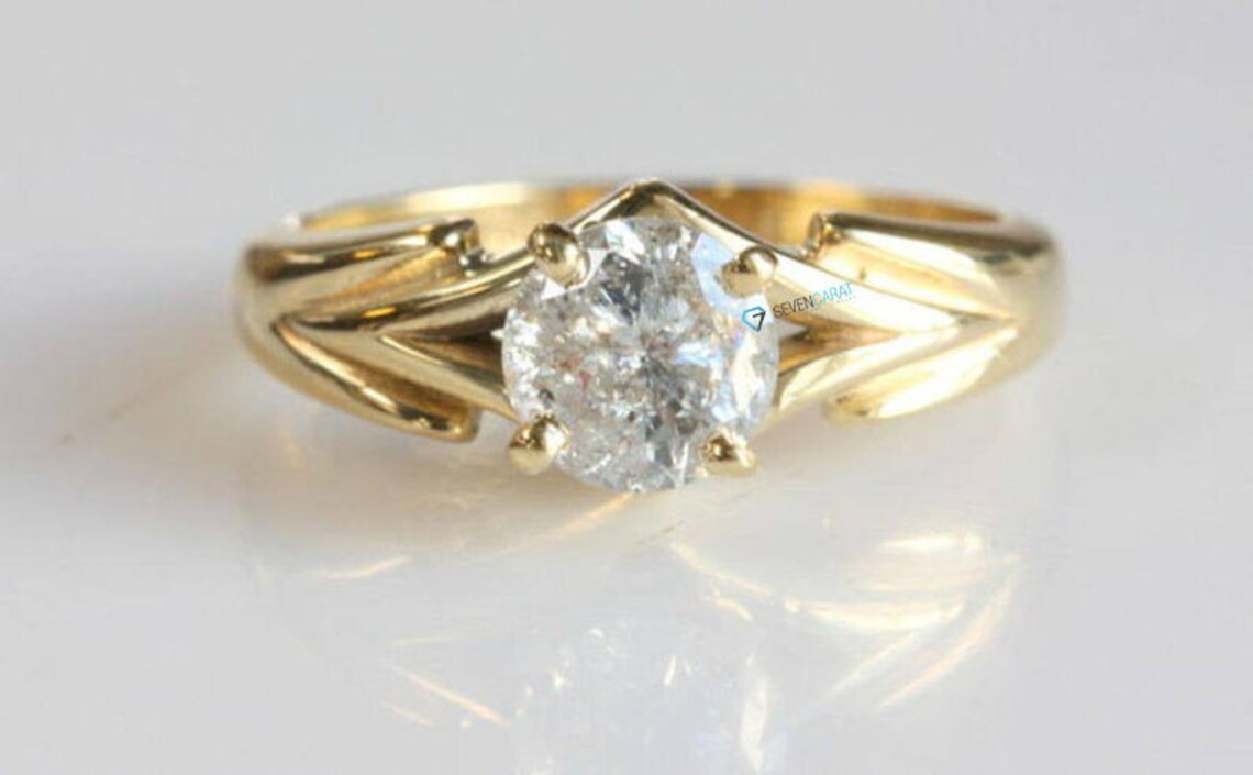 1.5 Carat Diamond Engagement Ring-solitaire Ring-gold Ring | Etsy